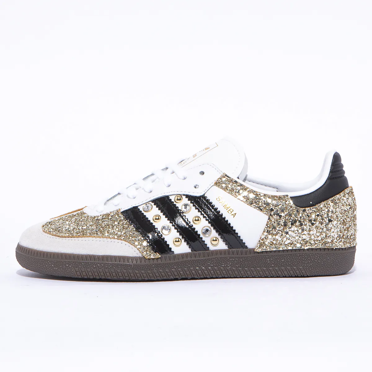Adidas Samba Strass Glitter Oro | Il Maltese Lab - Scarpe personalizzate