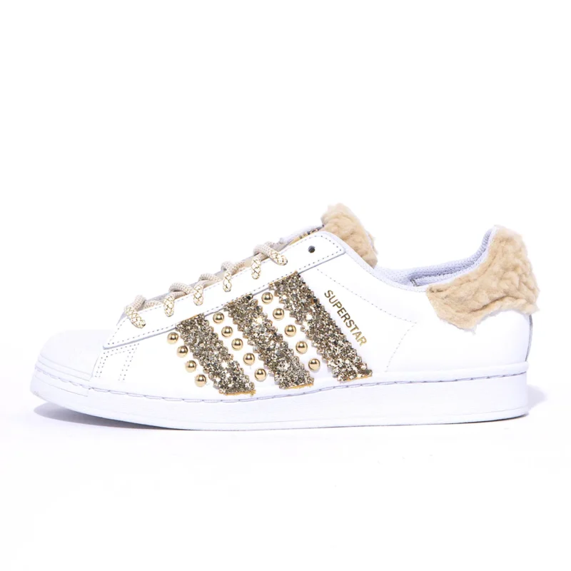 Adidas Superstar Teddy Glitter | Il Maltese Lab - Scarpe personalizzate